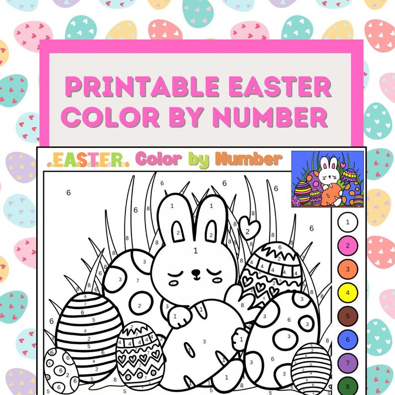 Printable Easter Color by Number Coloring Page - Etsy