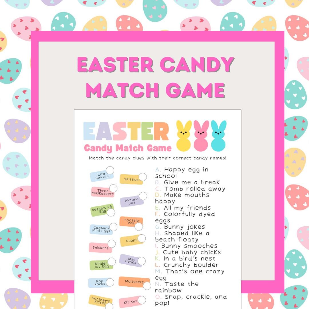 Printable Easter Candy Match Game - Etsy