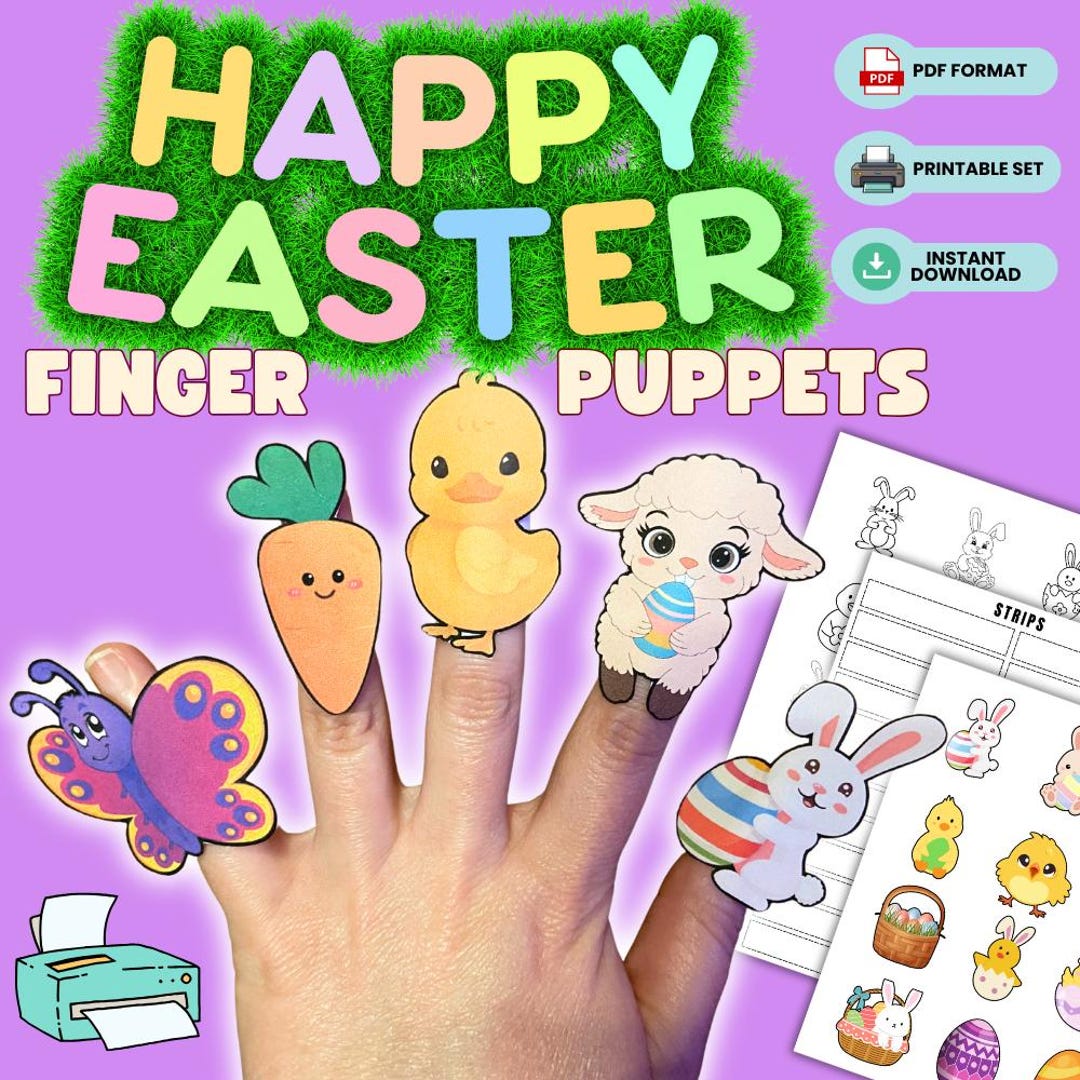 Printable Easter Finger Puppets Craft - Etsy