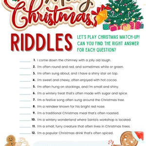 Printable Christmas Riddles Game - Etsy