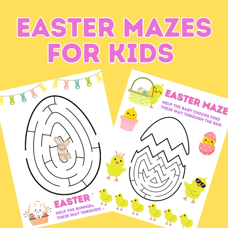 Easter Mazes for Kids - Etsy