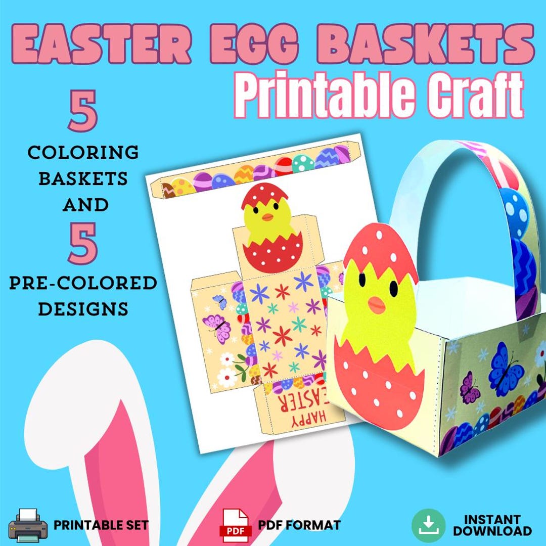 Printable Easter Egg Basket Craft - 10 Designs Including 5 You Can ...