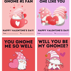 Printable Cute Gnome Valentines - Etsy