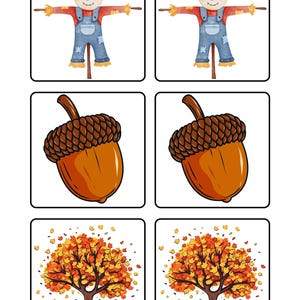 Printable Fall Harvest Memory Game - Match These Autumn Images in This ...