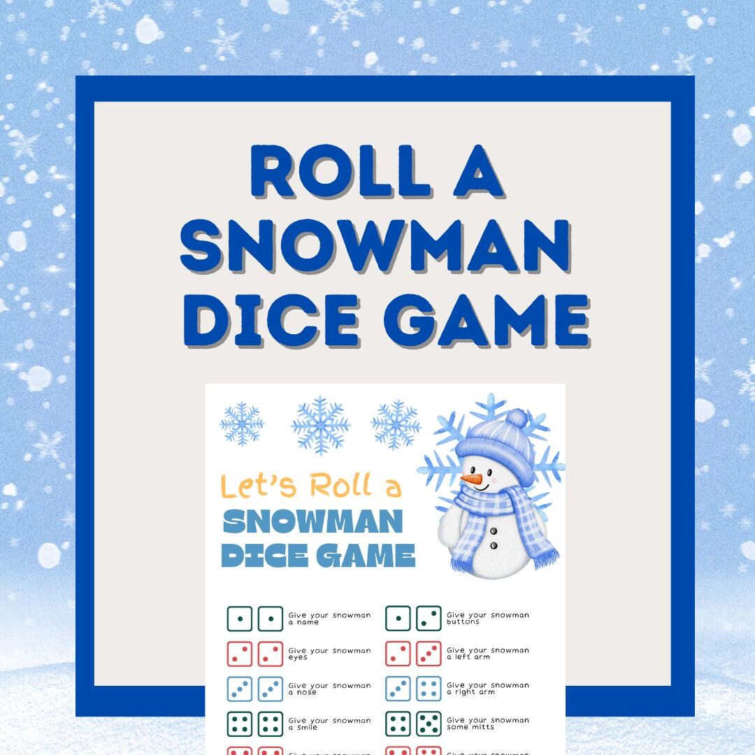 Printable Roll a Snowman Game - Etsy