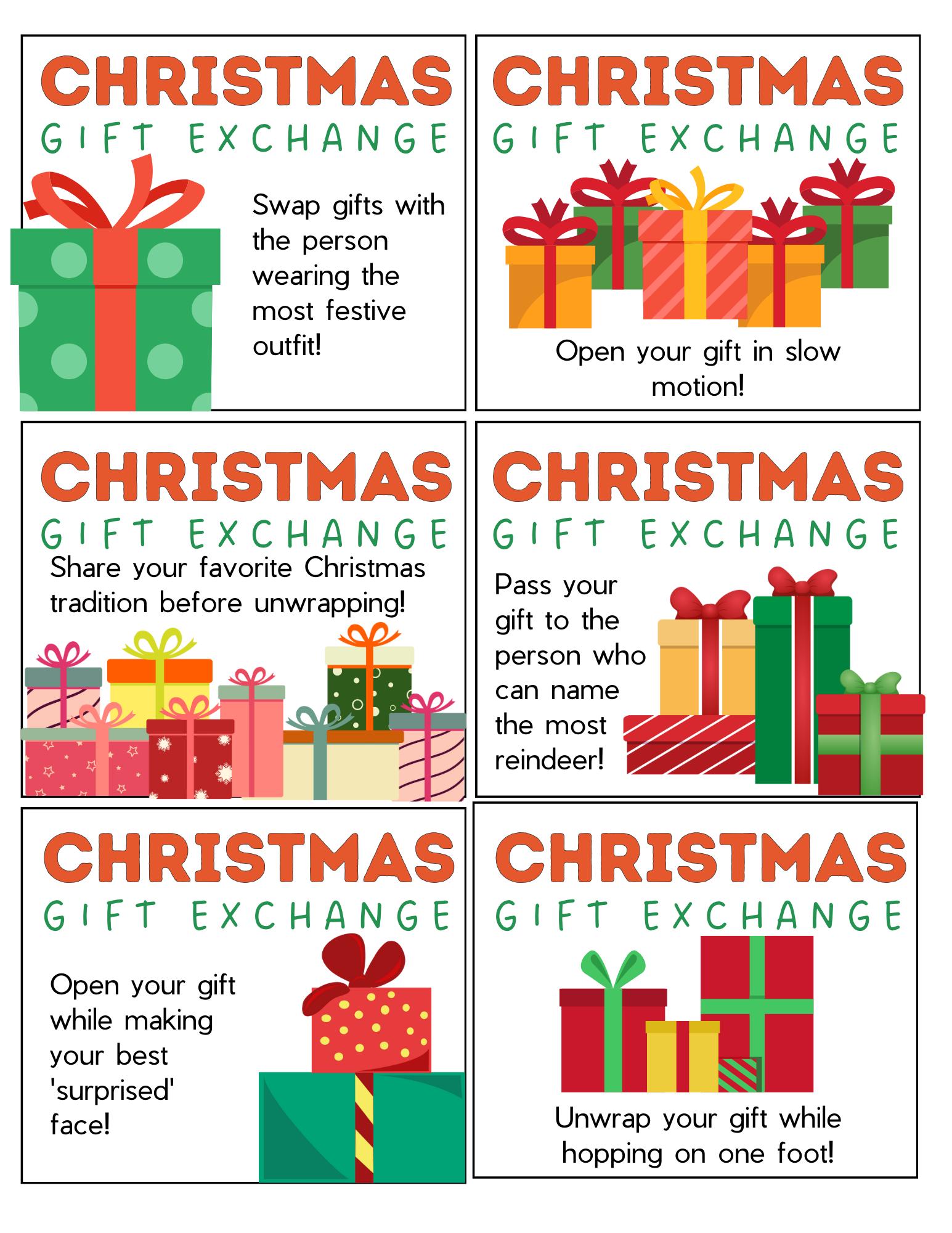 Printable Gift Exchange Card Game - Etsy