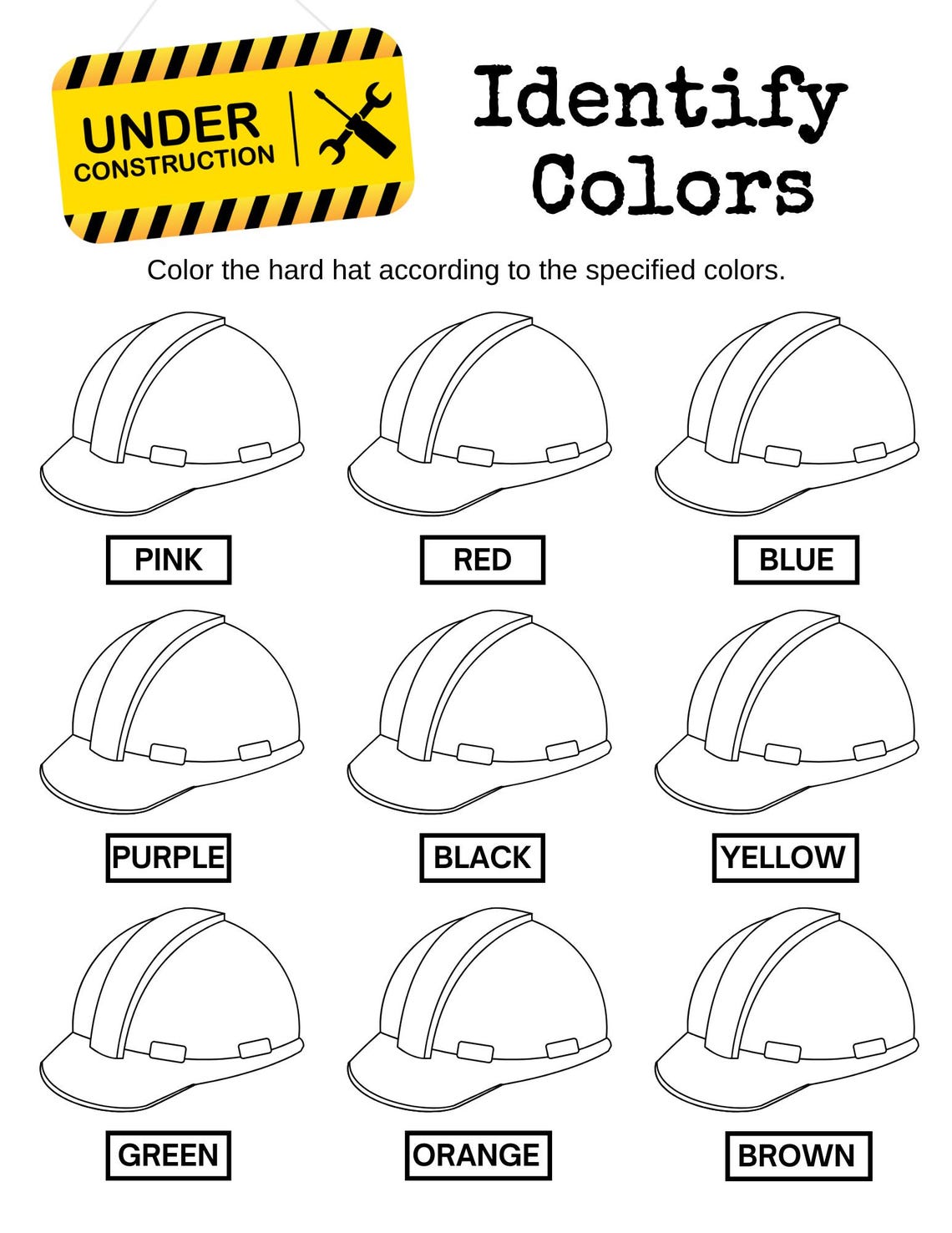 Printable Construction Counting and Coloring Pages - 5 Pages of ...
