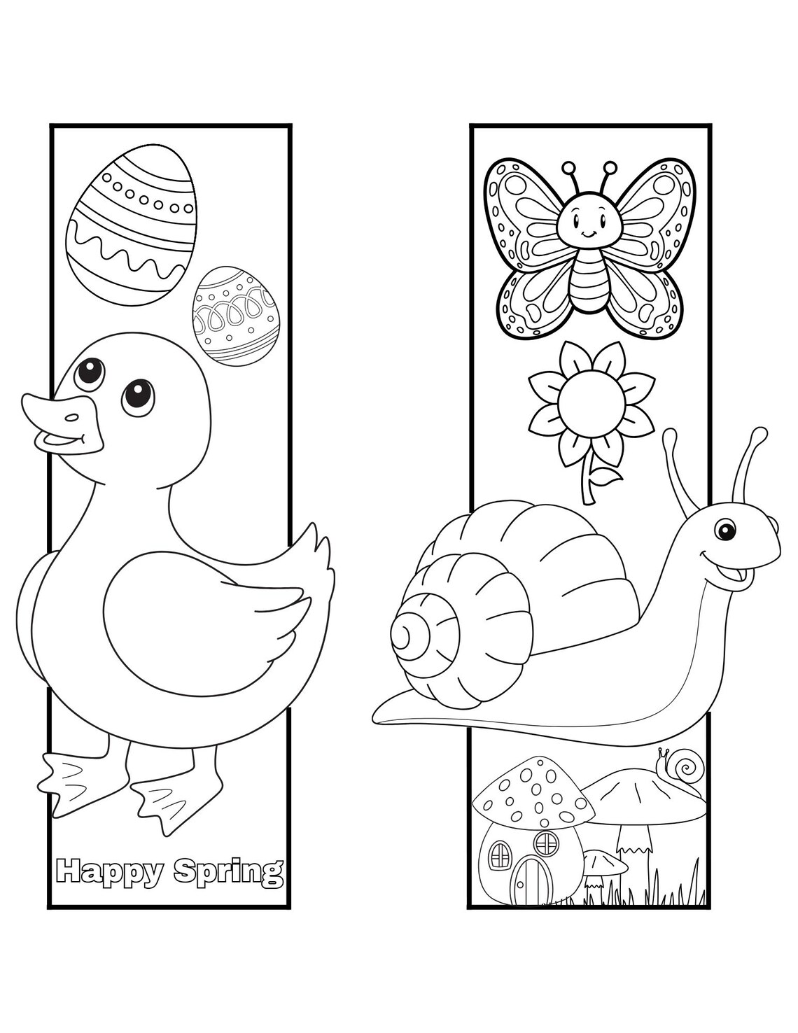 Printable Spring Coloring Bookmarks- Set of 10 - Etsy