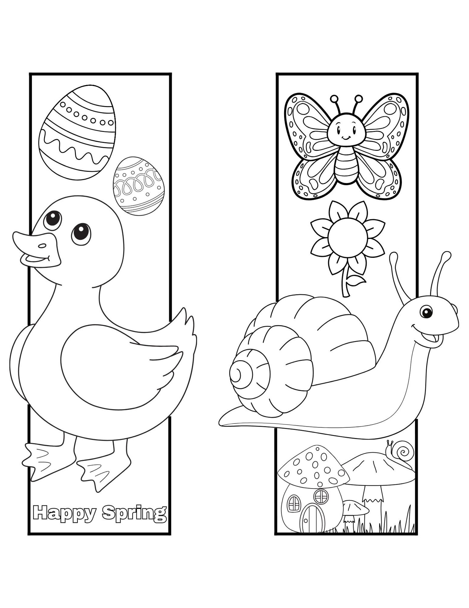 Printable Spring Coloring Bookmarks- Set of 10 - Etsy