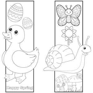 Printable Spring Coloring Bookmarks- Set of 10 - Etsy
