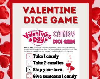 Valentine's Day Candy Dice Game | Printable Game | Valentine's Activity ...