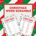 Printable Christmas Word Scramble Puzzle With Answer Key - Etsy