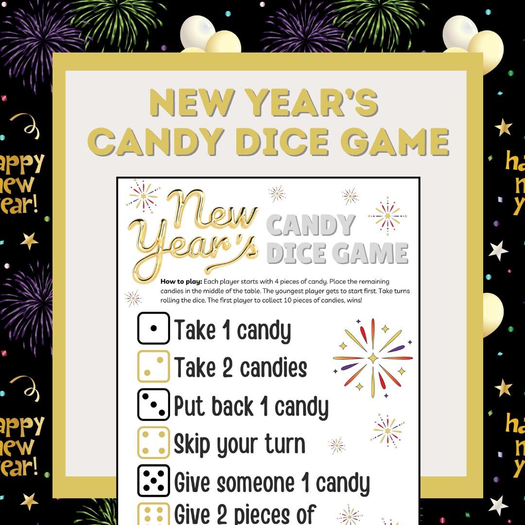 Printable New Year Dice Game - Etsy