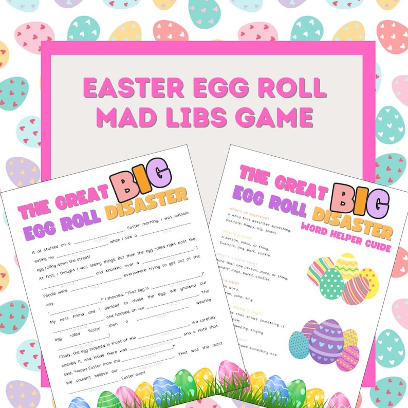 Printable Easter Mad Libs Egg Roll Game - Etsy