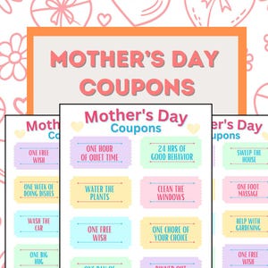 Printable Mother's Day Coupons for Gift From Kids - Etsy