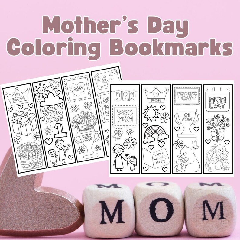 Printable Mother's Day Coloring Bookmarks - 8 Designs to Choose From ...