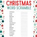 Printable Christmas Word Scramble Puzzle With Answer Key - Etsy