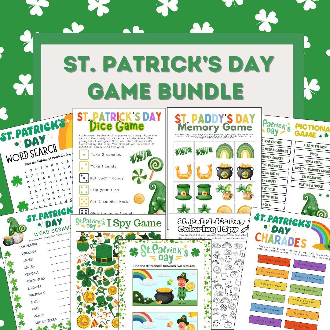 Printable St. Patrick's Day Games Bundle - Etsy