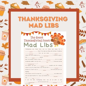 Printable Thanksgiving Mad Libs Game - Etsy