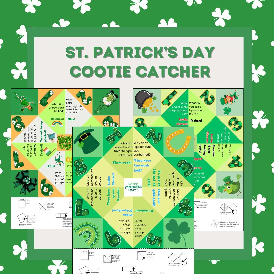 Printable St. Patrick's Day Cootie Catcher - Etsy