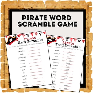 Printable Pirate Word Scramble With Answer Key - Etsy