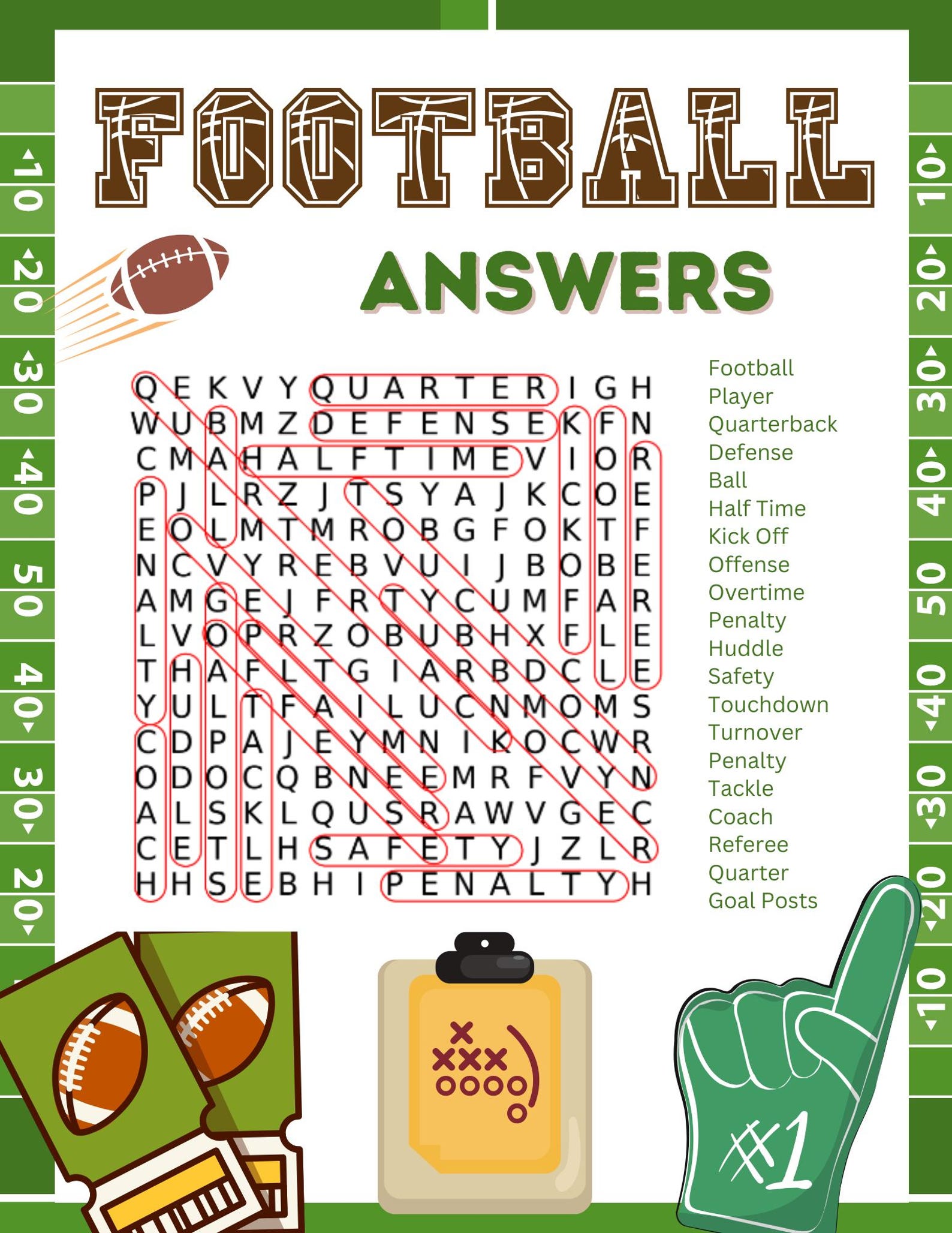 Printable Football Word Search Game - Etsy
