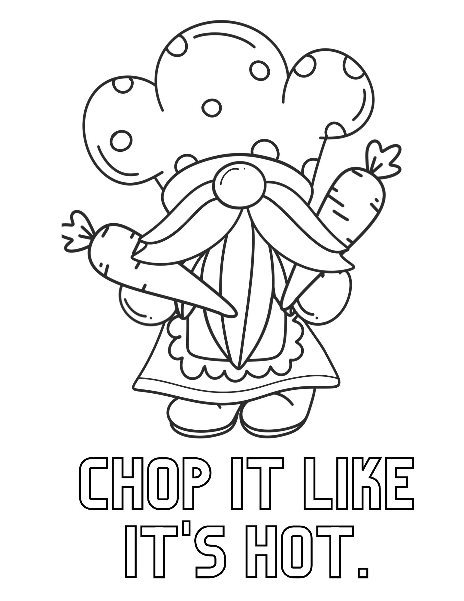 Kitchen Gnome Coloring Pages - Etsy