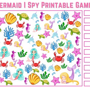 Printable Mermaid I Spy Game - Print for Your Little Mermaid - Etsy