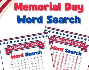 Memorial Day Word Scrambles and Word Searches, Printable Activities and ...