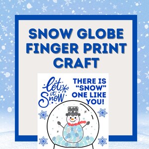 Snow Globe Snowman Fingerprint Craft Template - Etsy