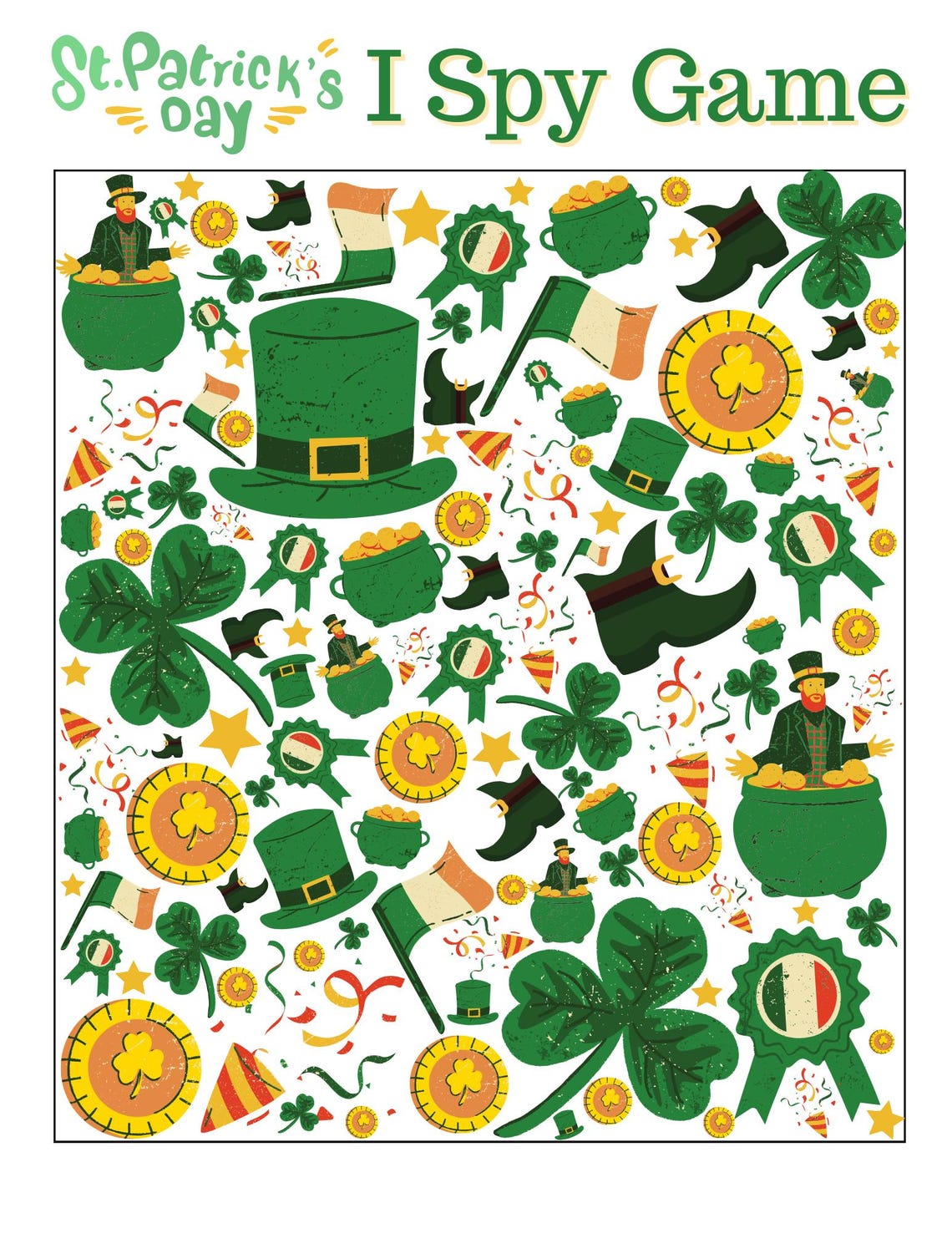 Printable St. Patrick's Day I Spy Game - Etsy