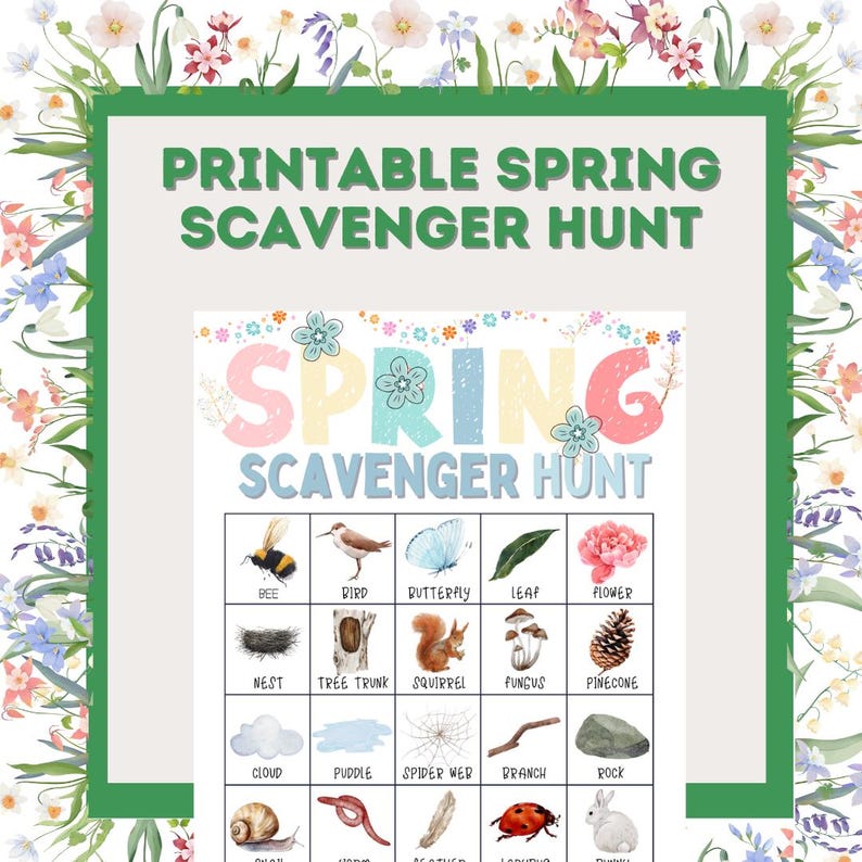Printable Nature Spring Scavenger Hunt - Etsy