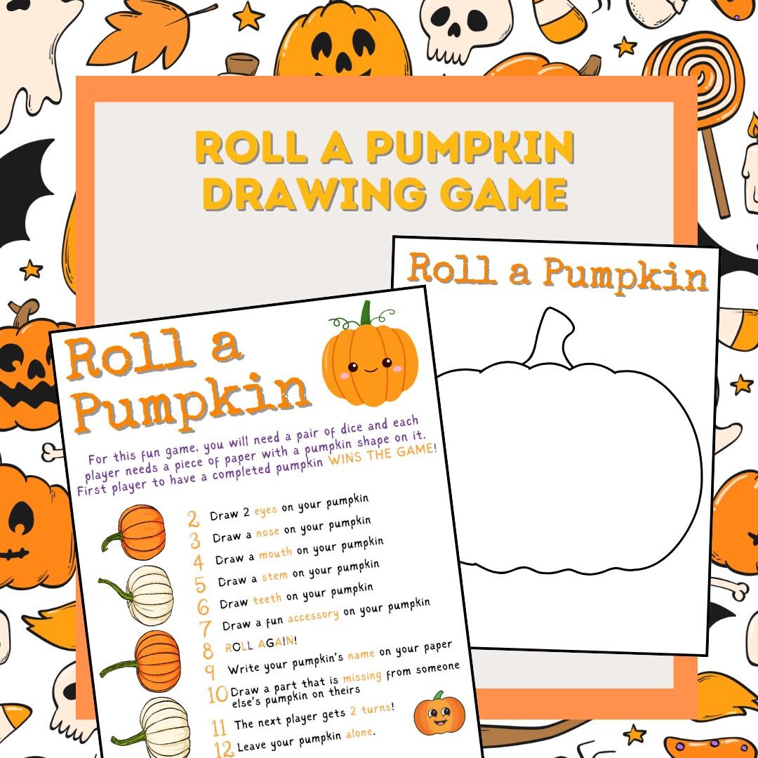 Printable Roll a Pumpkin Game - Practice Drawing and Counting Skills ...