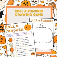 Roll A Pumpkin Dice Game Printable, Kid Thanksgiving Table Party Game ...