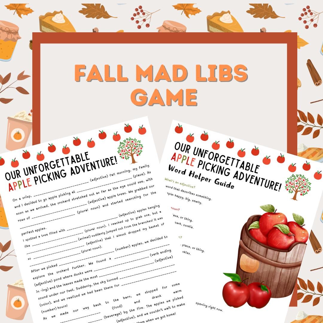 Printable Apple Picking Fall Mad Libs Game - Etsy