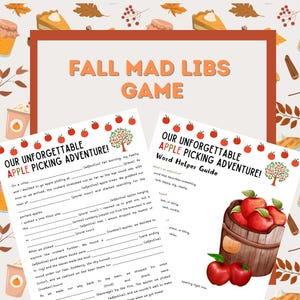 Printable Apple Picking Fall Mad Libs Game - Etsy