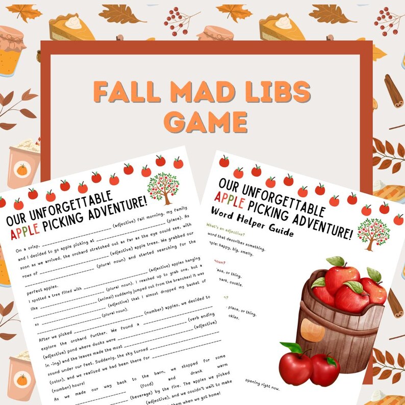 Printable Apple Picking Fall Mad Libs Game - Etsy