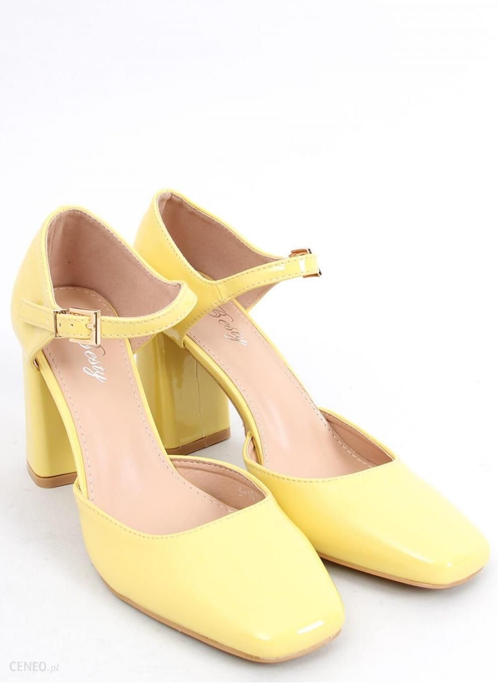 Woman Classic Yellow Block Heel Mary Jane Shoes, Ladies High Heel Pumps ...