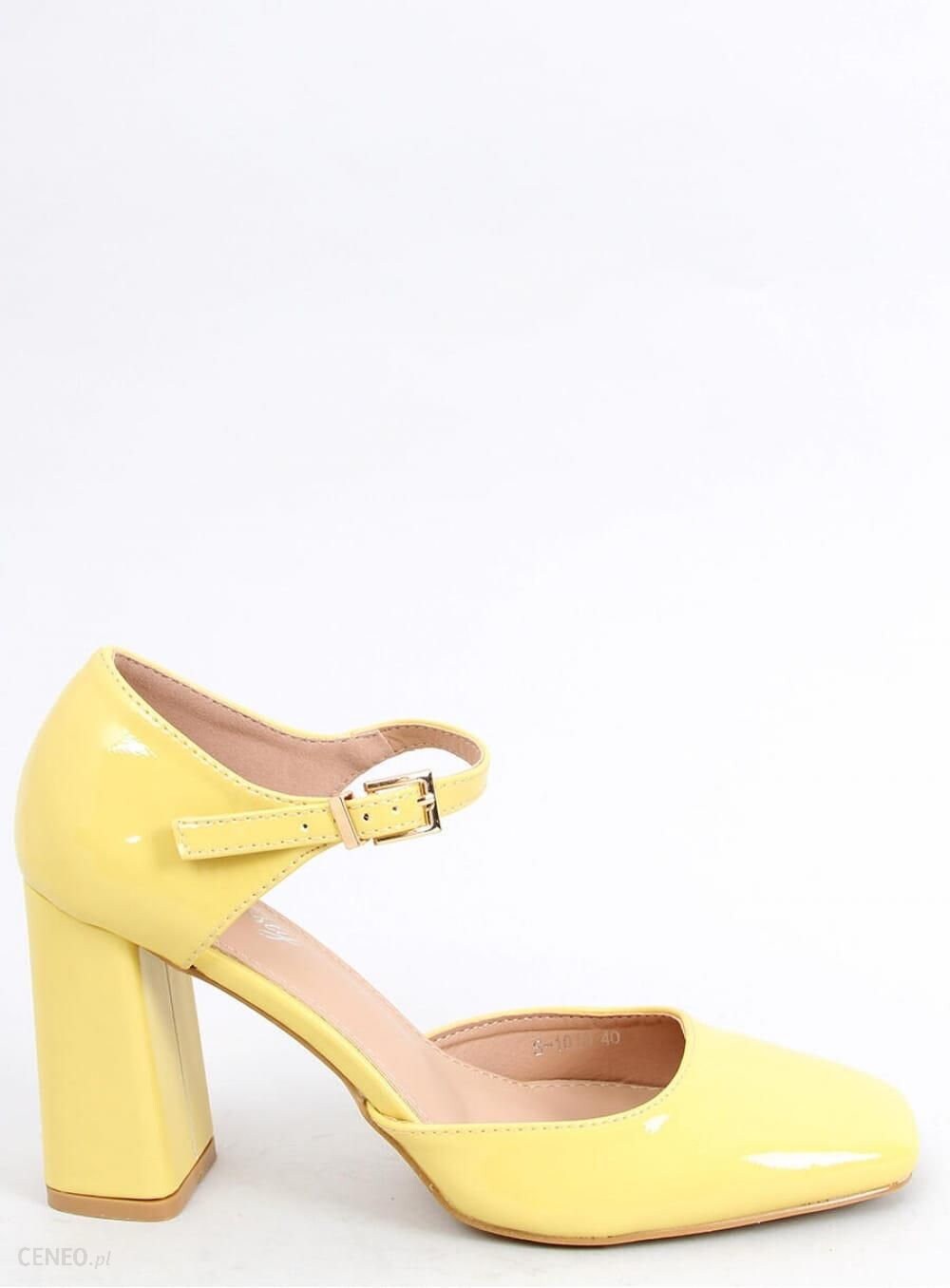 Woman Classic Yellow Block Heel Mary Jane Shoes, Ladies High Heel Pumps ...