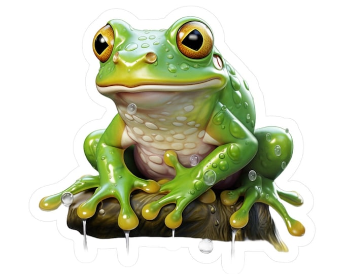 Frog Sticker, Cute Frog Pile Decal, Frogcore, Laptop Sticker, Water ...
