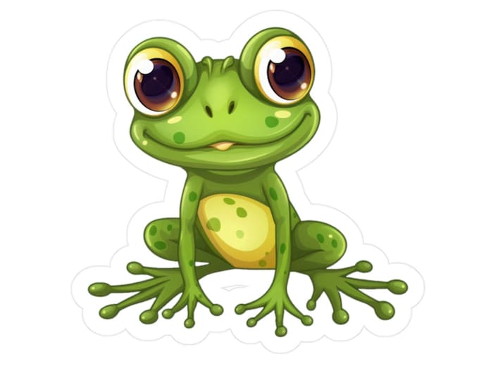 Frog Sticker, Cute Frog Pile Decal, Frogcore, Laptop Sticker, Water ...