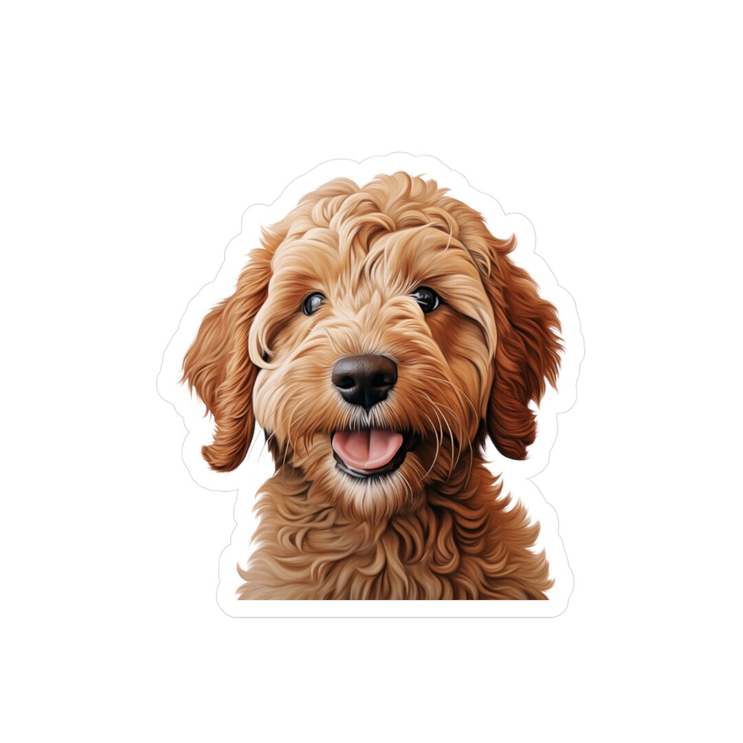 Goldendoodle Sticker - Vinyl Dog Decals - Dog Laptop Sticker - Pet Car ...