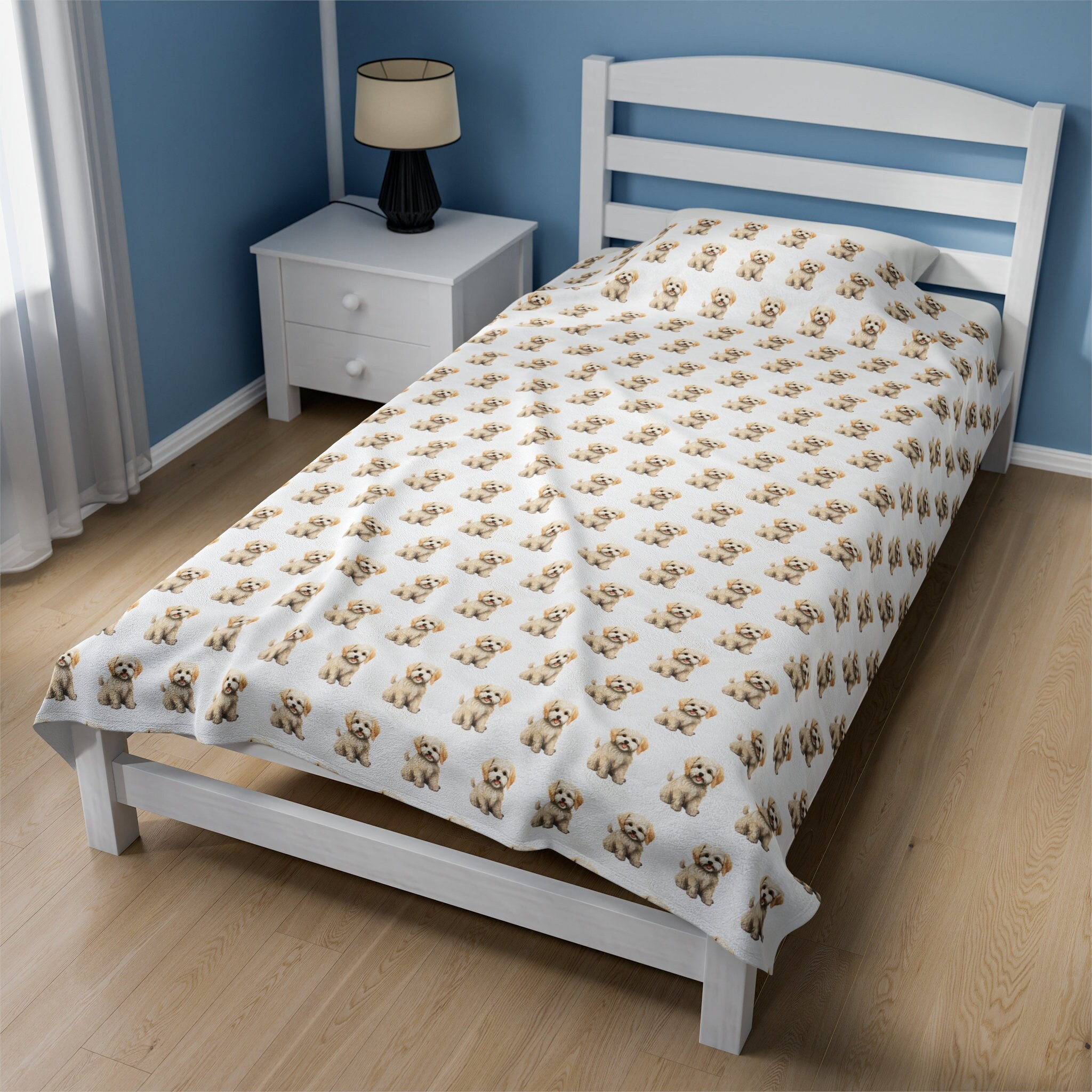 Maltipoo Blanket - Velveteen Plush Throw - Dog Bedding - Pet Bedroom ...