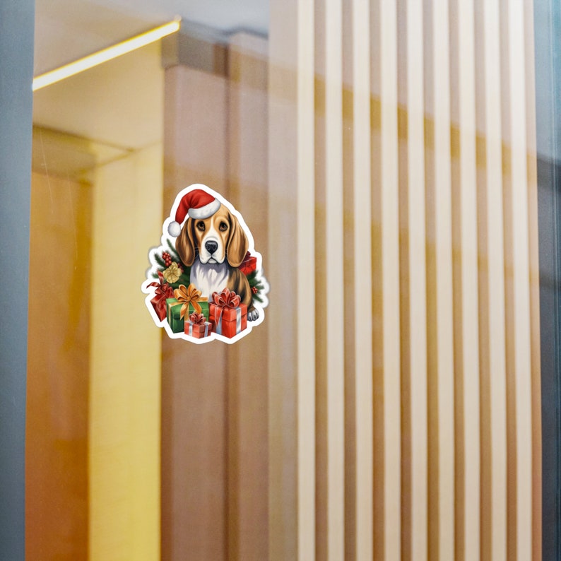 Beagle Christmas Sticker - Vinyl Dog Decals - Etsy