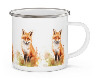 Foxy Enamel Mug / 12oz / Fox Gift / Cute Camping Mug - Etsy