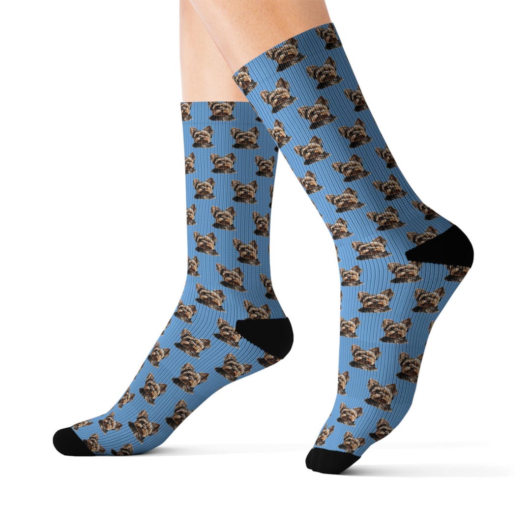Yorkshire Terrier Socks - Blue - Etsy