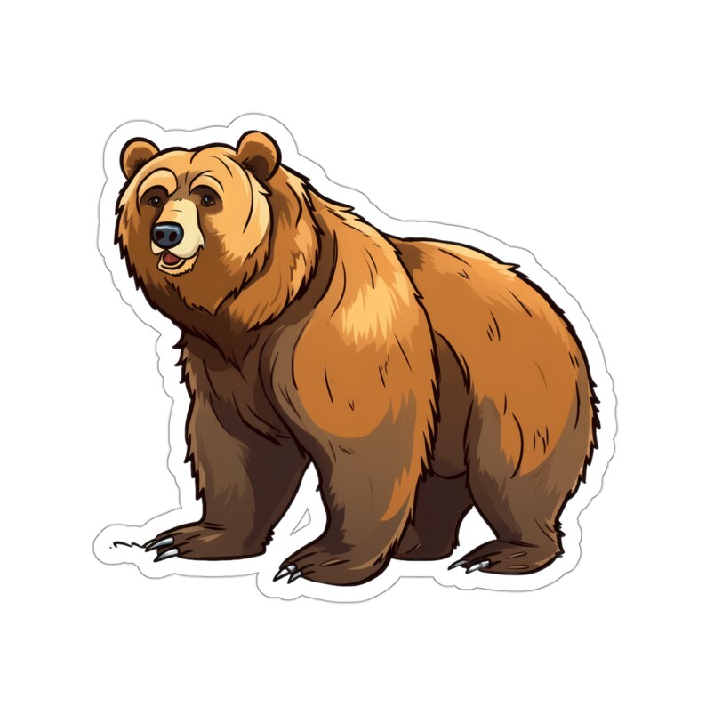 Grizzly Bear Sticker Kiss-cut Bear Decal - Etsy