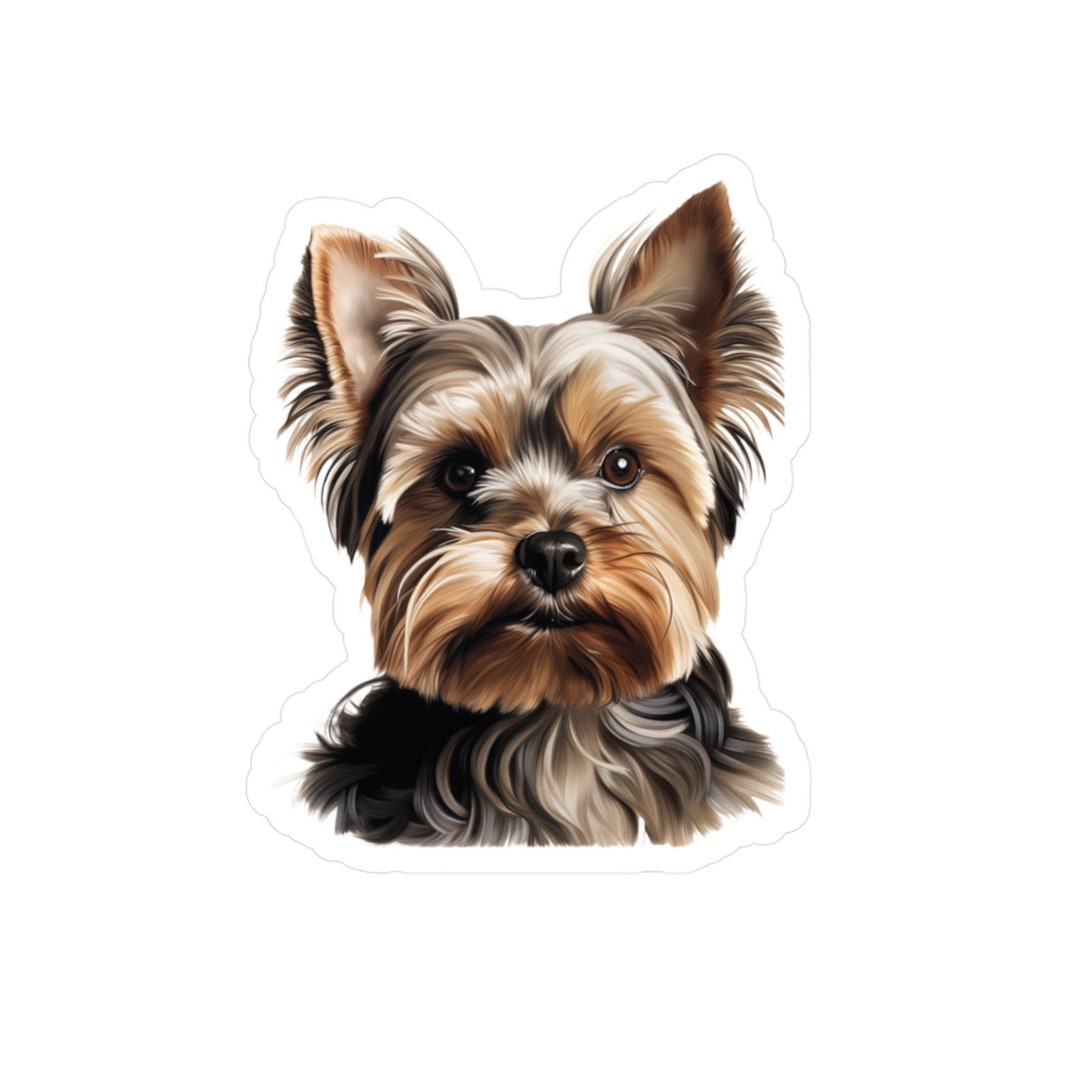 Yorkshire Terrier Sticker | Pet Car Decal | Dog Laptop Sticker | Kiss ...