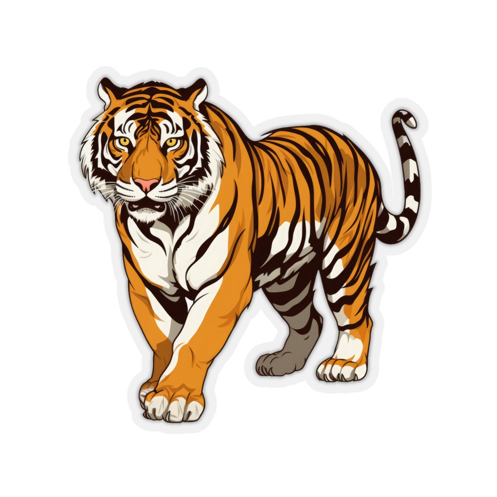 Tiger Sticker | Tiger Decal | Kiss-cut Vinyl Animal Sticker | Laptop ...