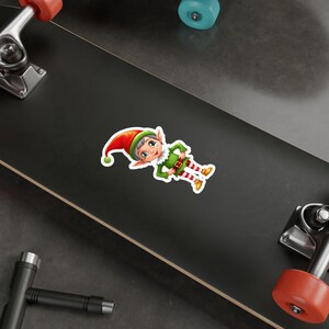 Christmas Elf Sticker - Kiss-cut Vinyl Decals - Etsy